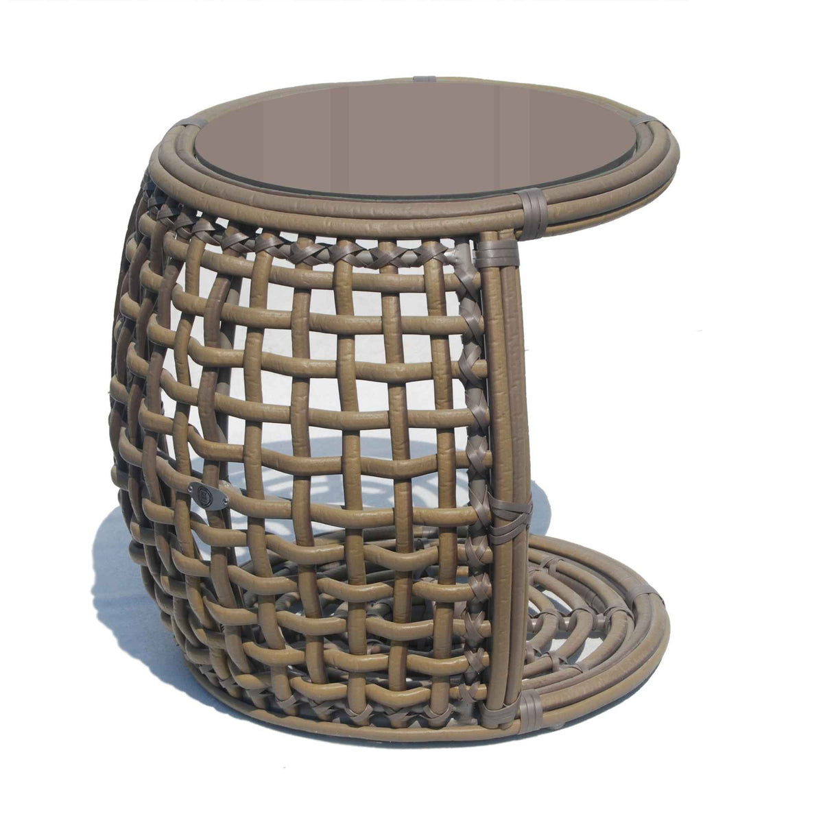 Dynasty Auxiliary Table with Glass — All Weather Patio