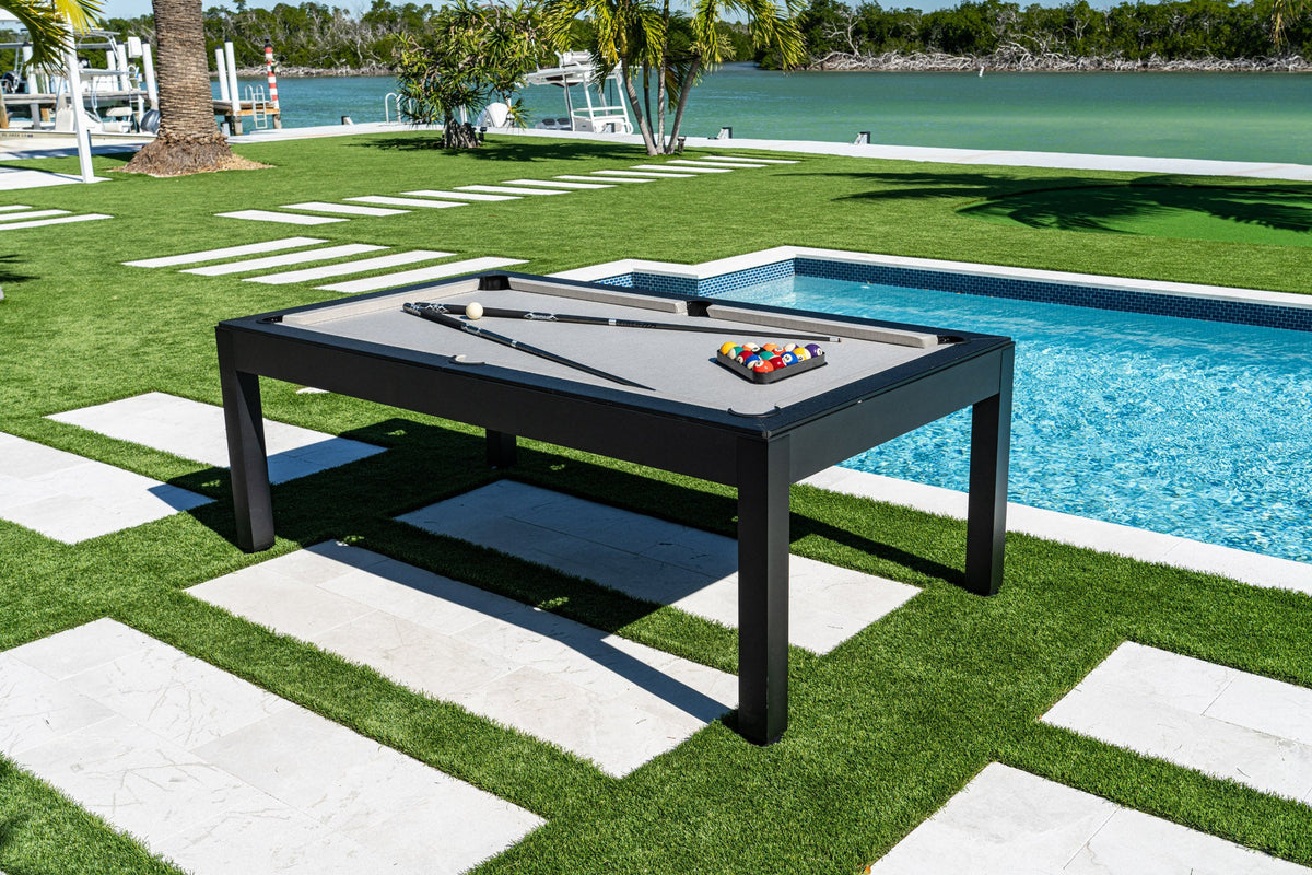 Panama Jack Indoor / Outdoor Billiards Aluminum Pool Table w/Sunbrella ...